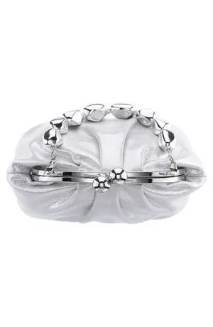 Nina Vespera Frame Clutch With Beaded Handle