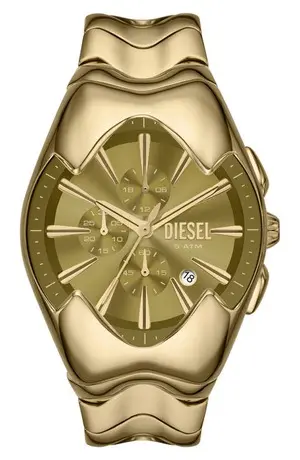 DIESEL® Mercurial Tone Tonneau Chronograph Bracelet Watch