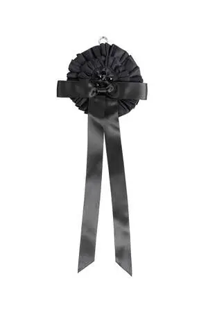 Simone Rocha Embellished Ribbon Rosette Bag Charm - Black