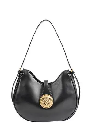 Versace Emblème Nappa Hobo Bag - Black