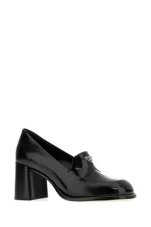 Prada Leather Block Heel Pumps