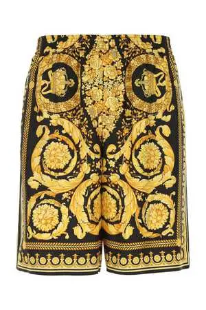 Versace Printed Silk Bermuda Shorts - Multicolor