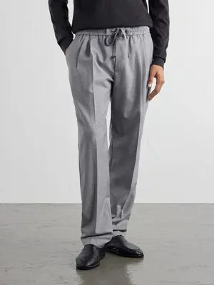 Dolce & Gabbana Sartoriale Wool Pleated Trousers - Gray