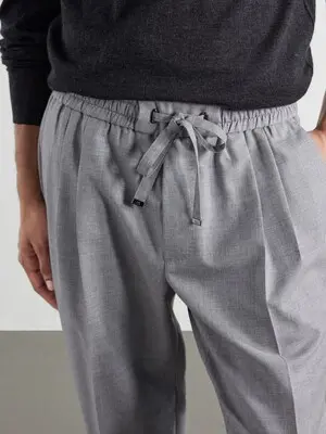 Dolce & Gabbana Sartoriale Wool Pleated Trousers - Gray