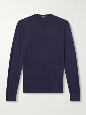 Zegna Cashmere And Silk-blend Sweater - Blue