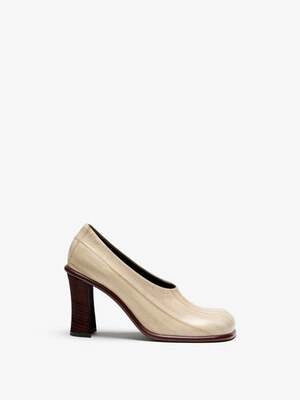 Proenza Schouler Esme 90mm Block Heel Pumps In Eel - Ivory