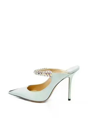 JIMMY CHOO Bing Embellished Mules - Blue