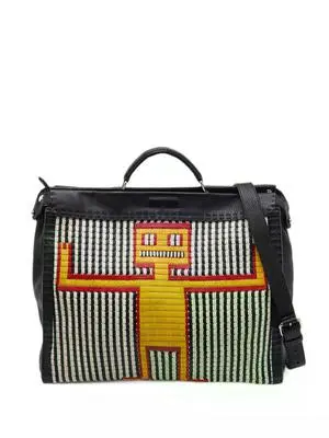 Fendi Xl Selleria Peekaboo Tote Bag - Black