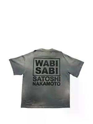 SATOSHI NAKAMOTO Wabi Sabi Distressed T-shirt