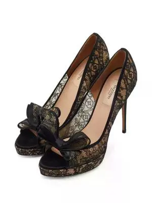 Valentino Garavani Floral Lace Peep-toe Pumps
