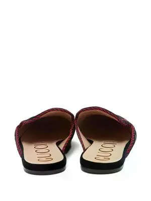 Gucci Princetown Embroidered Velvet Mules