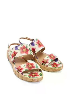 FERRAGAMO Floral Print Slingback Sandals