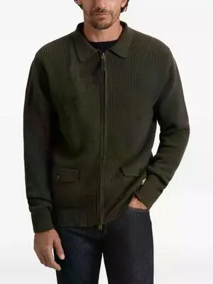 Woolrich Zip-up Ribbed Knit Cardigan - Green