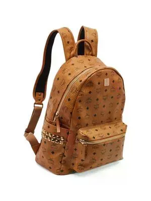 Mcm Stark Visetos Backpack With Gold-tone Stud Embellishment