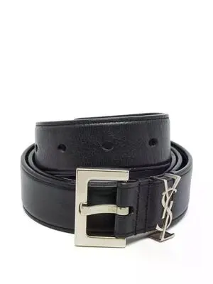 Saint Laurent 2022 Cassandre-plaque Belt - Black
