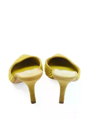 Paris Texas Crystal-embellished Suede Pointed-toe Stiletto Mules
