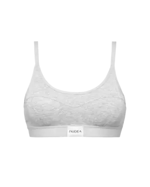 NUDEA Cotton Modal Contour Scoop Bralette Marl - Grey