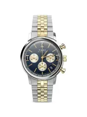 TIMEX Chronograph Watch With Dial And Two-tone Stainless Steel Bracelet - Blue