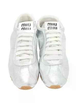 Miu Miu Tone Leather Low-top Sneakers