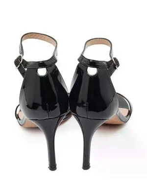STUART WEITZMAN Patent Leather Ankle Strap Stiletto Sandals