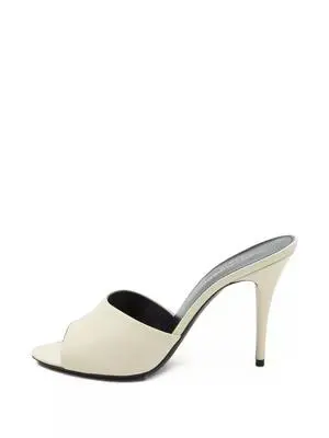 Saint Laurent Saint Laurent "La 16" Cream Leather Open Toe Stiletto Sandals Neutrals