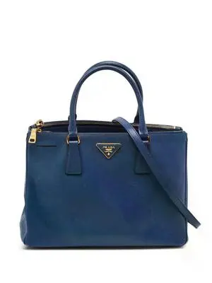 Prada Prada Medium Galleria Double-Zip Tote Bag Blue