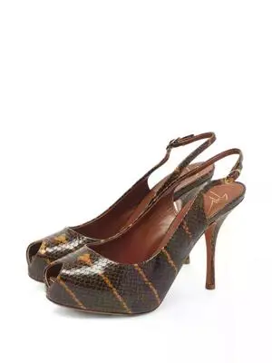 GIUSEPPE ZANOTTI Python-embossed Slingback Pumps