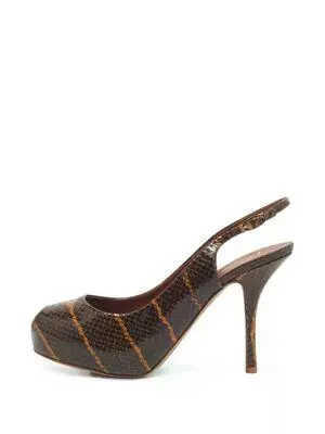 GIUSEPPE ZANOTTI Python-embossed Slingback Pumps
