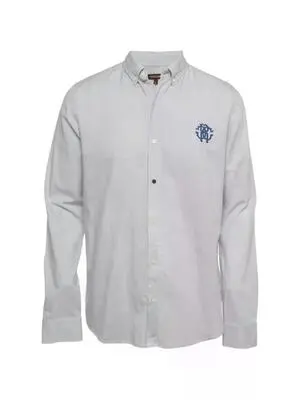 Roberto Cavalli Monogram-embroidered Button-down Shirt - Grey