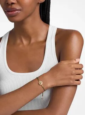 Michael Kors Pavé Mk Pop Charm Cord Slider Bracelet In By