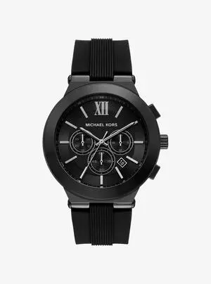 Michael Kors Oversized Billie Stainless Steel And Silicone Chronograph Watch - Black