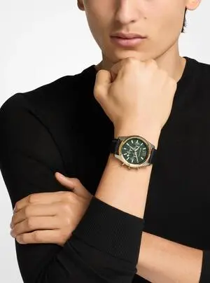 Michael Kors Lexington Two-tone And Leather Chronograph Watch