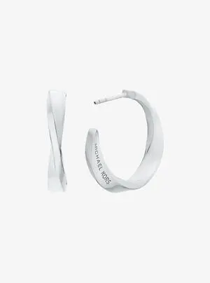 Michael Kors Twist Hoop Earrings In By - Silver