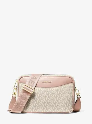 Michael Kors Bev Large Signature Logo Crossbody Bag - Pink