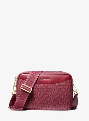 Michael Kors Bev Large Signature Logo Crossbody Bag - Red