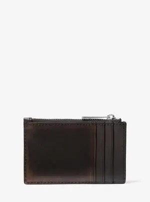 Michael Kors Hudson Burnished Leather Card Case In By