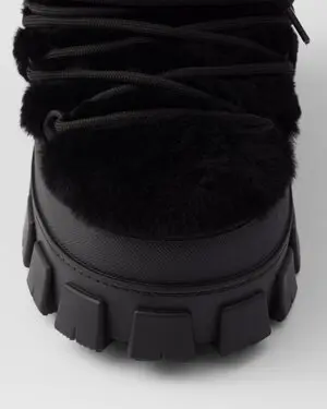 Prada Logo Plaque Chunky Ankle Boots