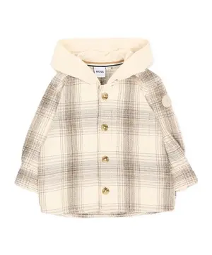 Hugo Boss Checked Hooded Long Sleeve Shirt