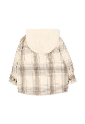 Hugo Boss Checked Hooded Long Sleeve Shirt