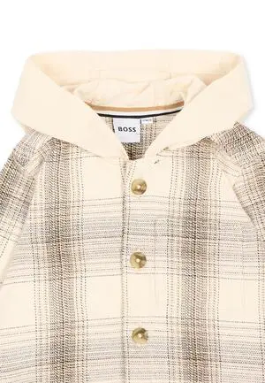 Hugo Boss Checked Hooded Long Sleeve Shirt