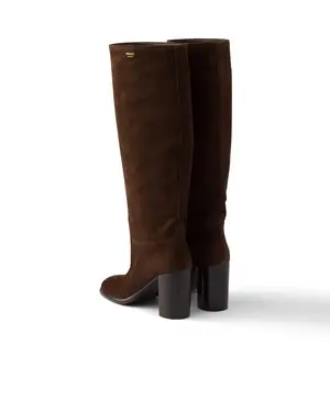 Prada Suede Knee-high Boots