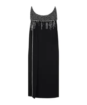 Prada Crystal-bead Embellished Mini Dress - Black
