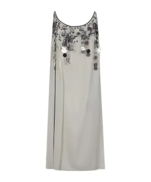 Prada Beaded-sequin Mini Dress - Gray
