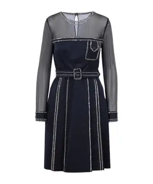 Prada Crystal-embellished Chiffon Minidress - Black