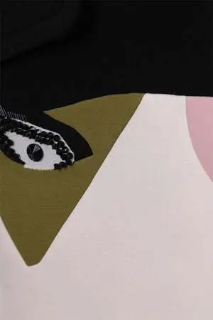 Prada Face-intarsia Single-breasted Coat