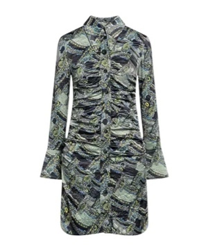GANNI Multicolor Smooth Shirt Dress - Black