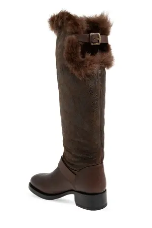 Dsquared2 Round Toe Knee-high Buckled Boots