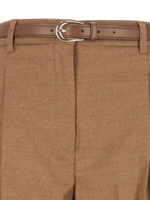 Max Mara Lago Belted Pleated Trousers