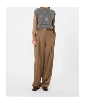 Max Mara Lago Belted Pleated Trousers