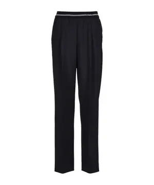 Miu Miu Elasticated Waistband Loose-fit Trousers - Black